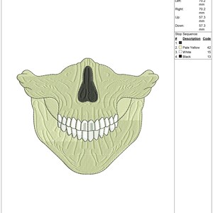 Embroidery Design Files. Skull Smile. Mouth Mask Fashion, Face Hugger ...