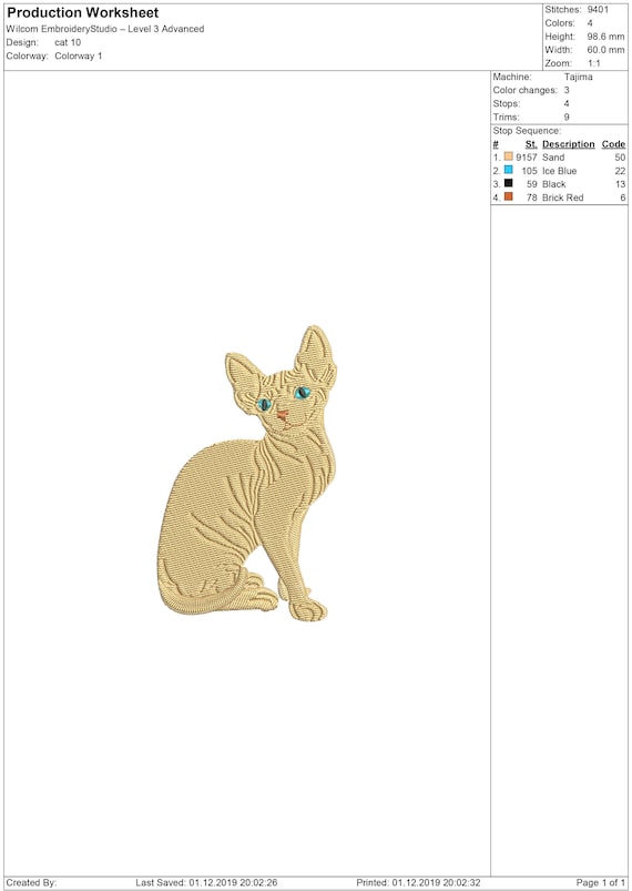 Cat Sphinx Embroidery Design Files - Etsy