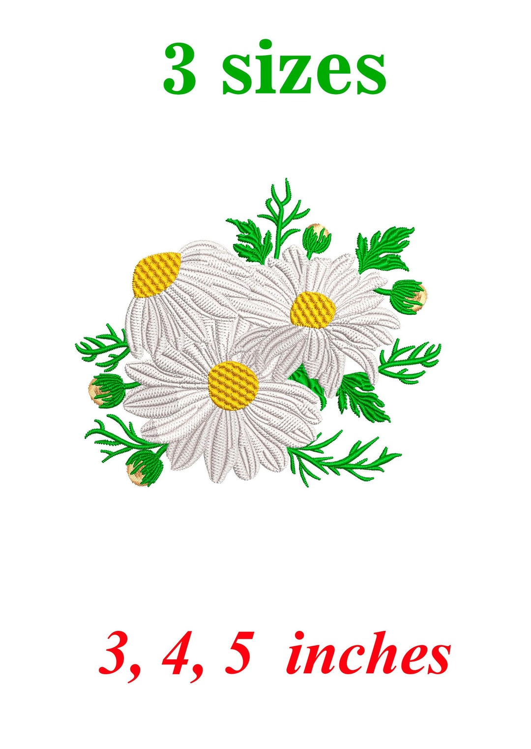 Daisies, Chamomile, Daisy Wheel, Daisy Chain - Embroidery Design Files ...