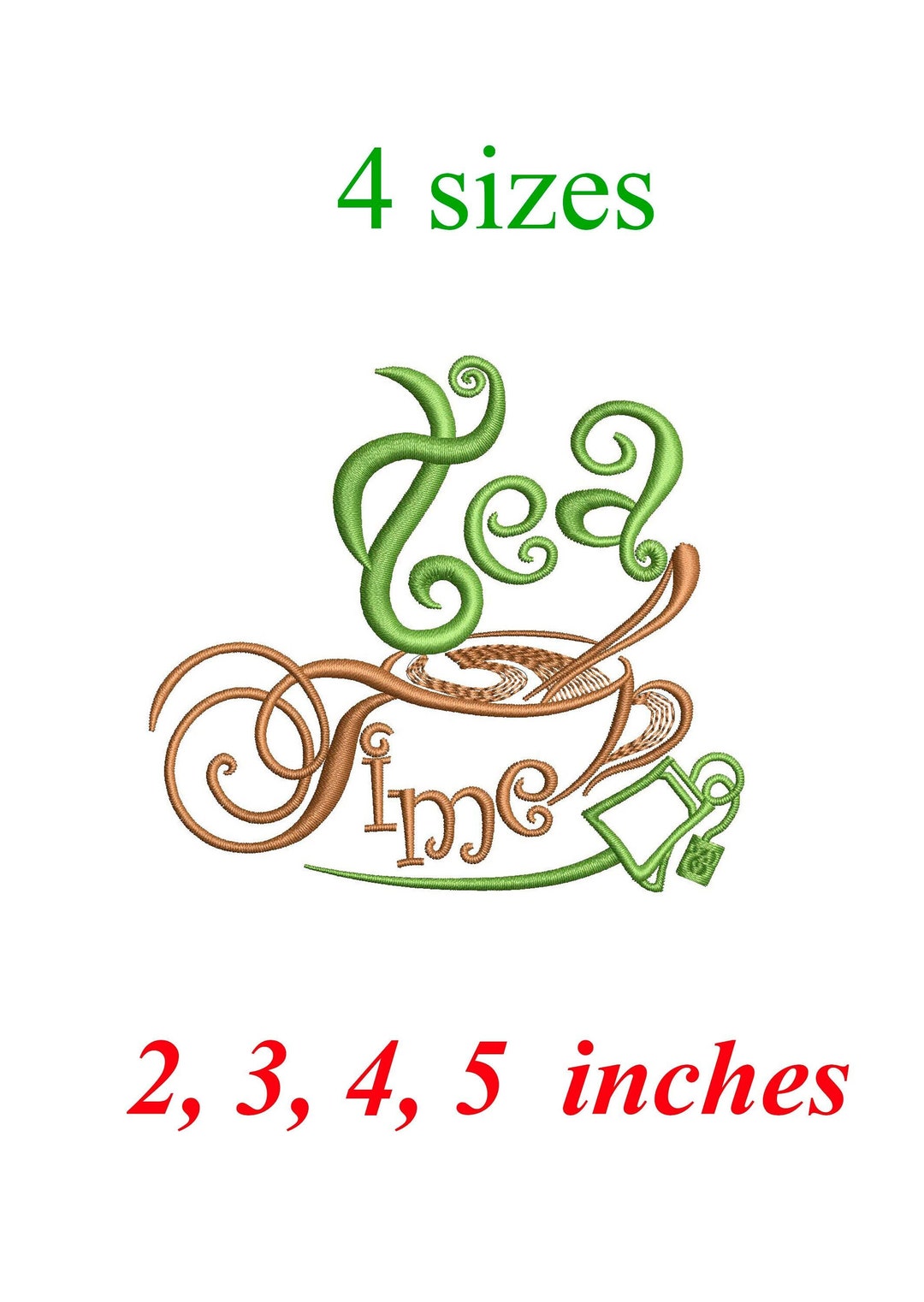 Time Tea, Tea Time, Tea Time Now, Cup of Tea - Embroidery Embroidery ...