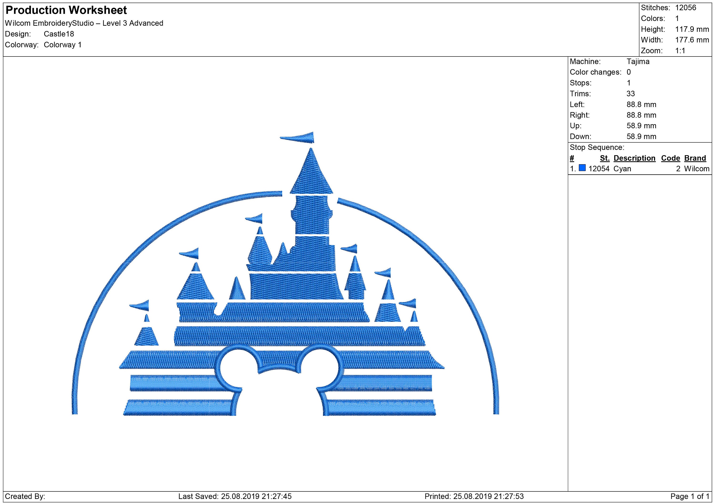 Castle embroidery design files | Etsy