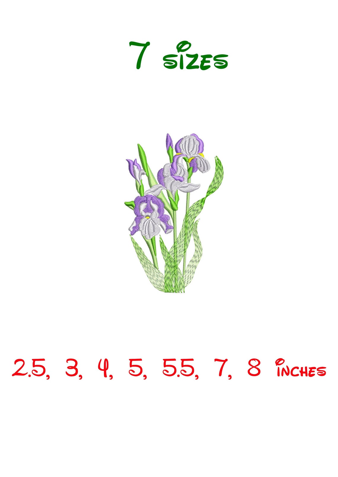 Iris Flower Blooming Iris Embroidery Design Files - Etsy