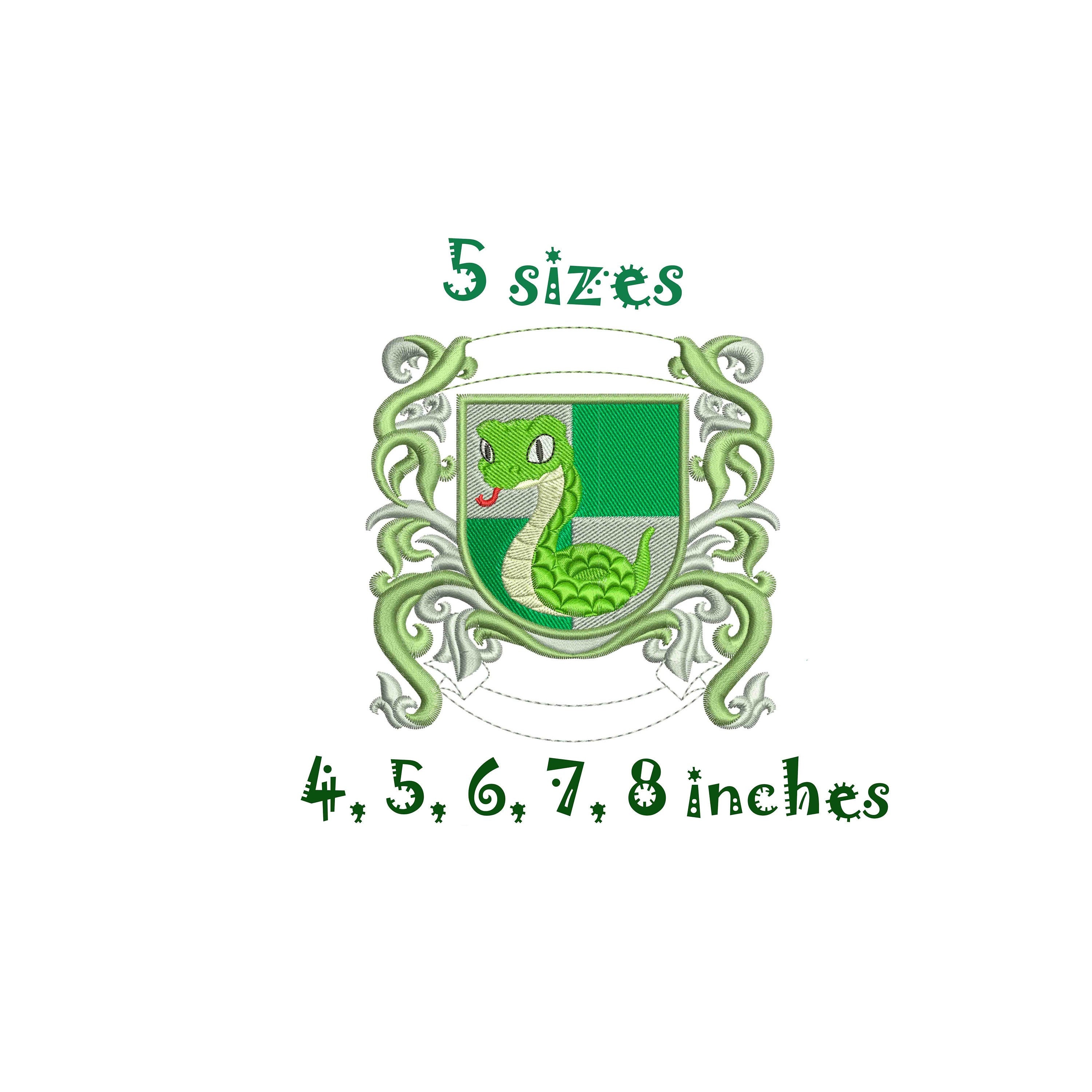 Snake Coat of arms with a snake embroidery design files | Etsy