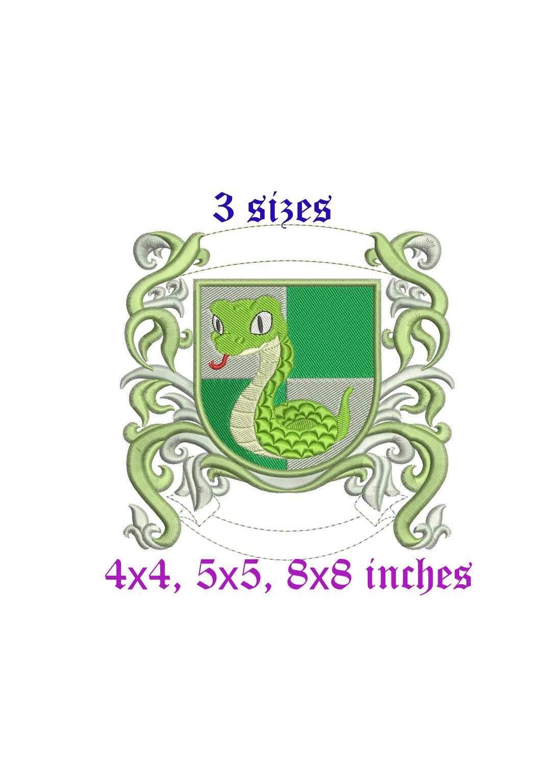 Snake, Coat of Arms With a Snake, Embroidery Design Files - Etsy