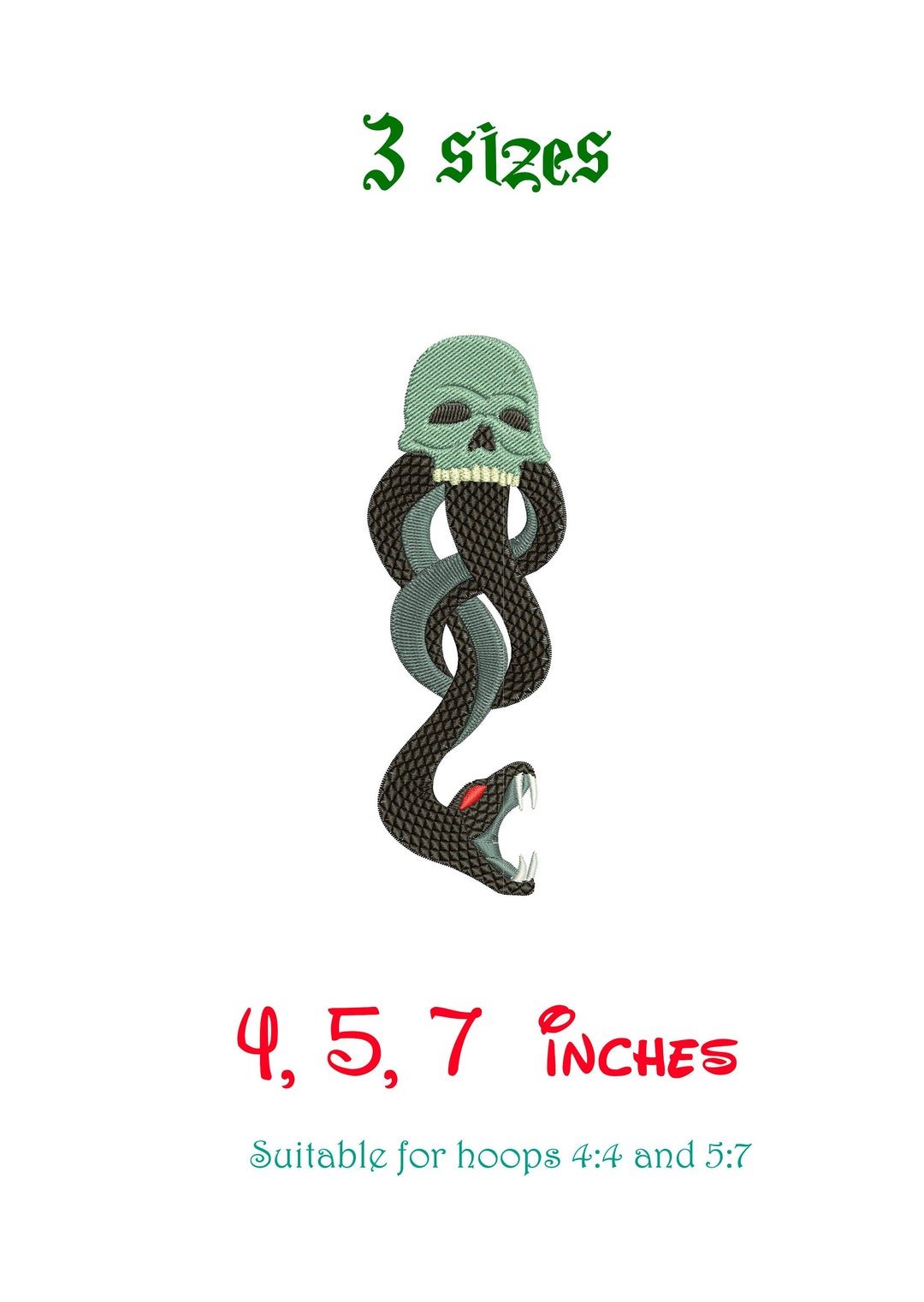 Snake Embroidery Design Files - Etsy