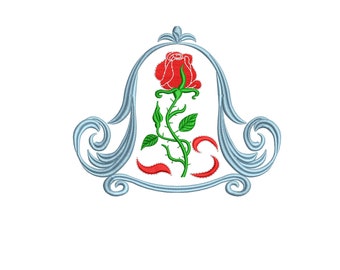 Elegant Floral Embroidery Design | Beige Rose Machine Embroidery ...