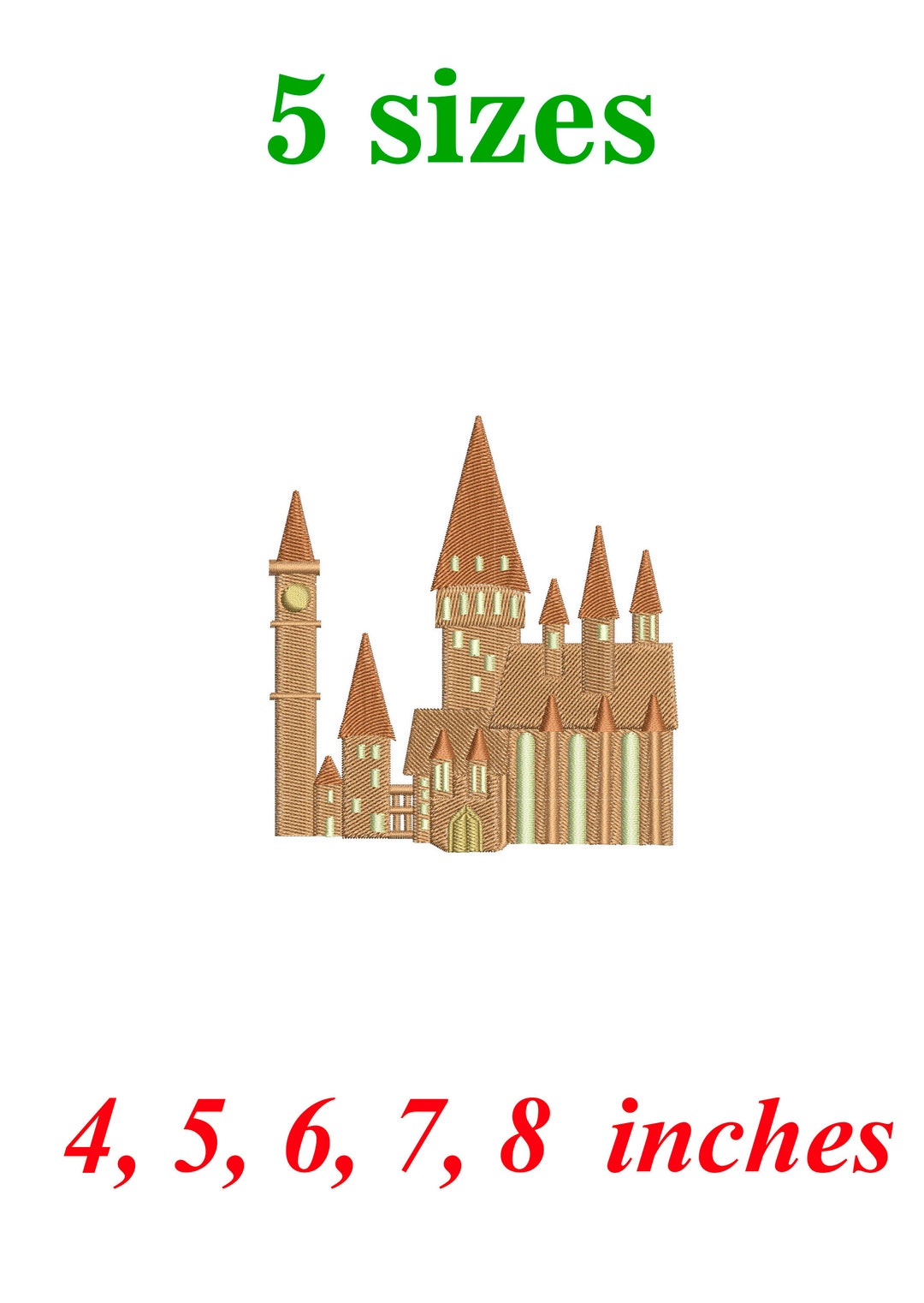 Castle Embroidery Design Files - Etsy