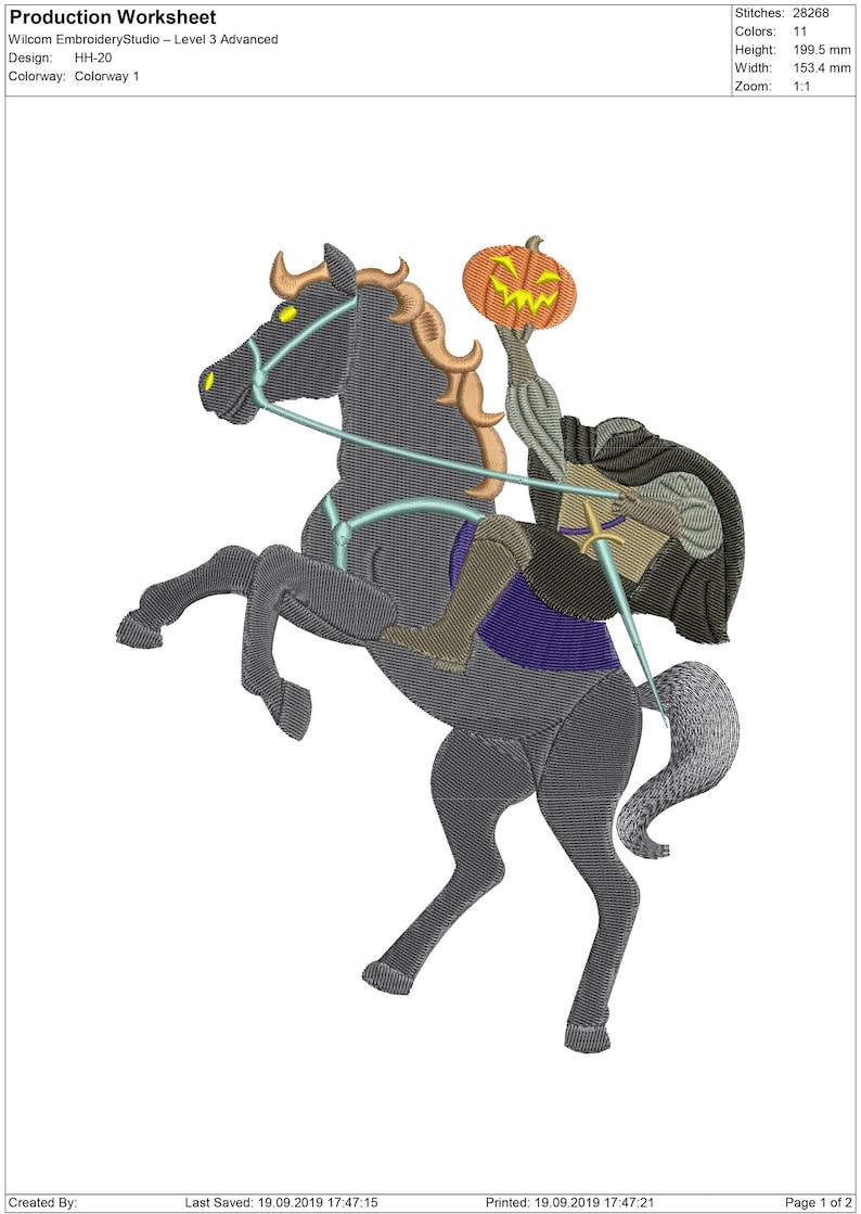 Headless Horseman Halloween Embroidery Design Files - Etsy