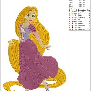 Embroidery Design Files. Tangled Inspired. Princess Rapunzel Inspired. - Etsy