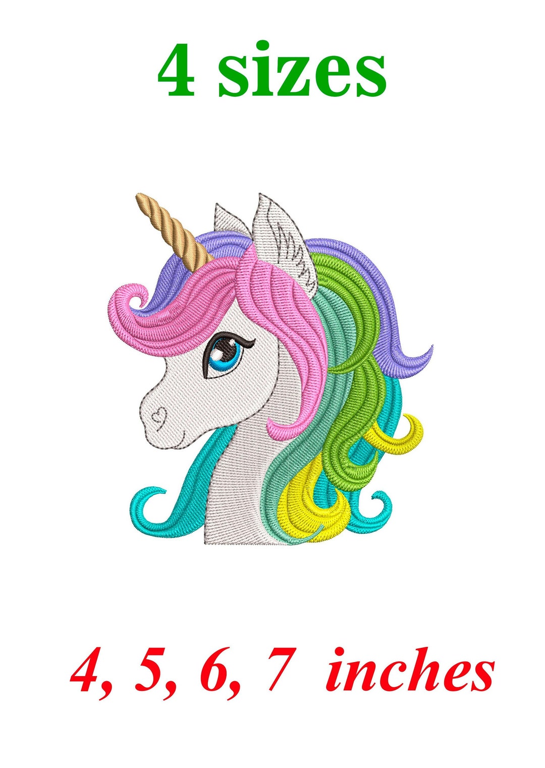 Unicorn Embroidery Design Files. Formats: Pes, Dst, Vp3, Jef, Csd, Exp ...