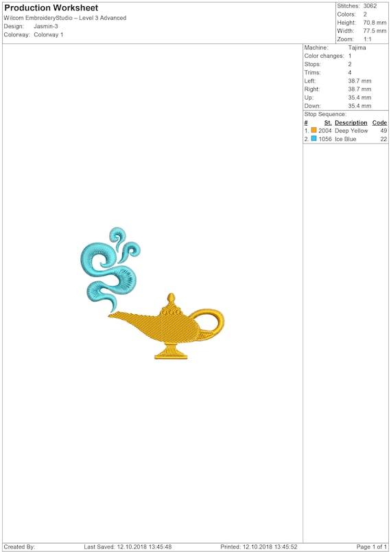 The Magic Lamp Embroidery Design Files - Etsy