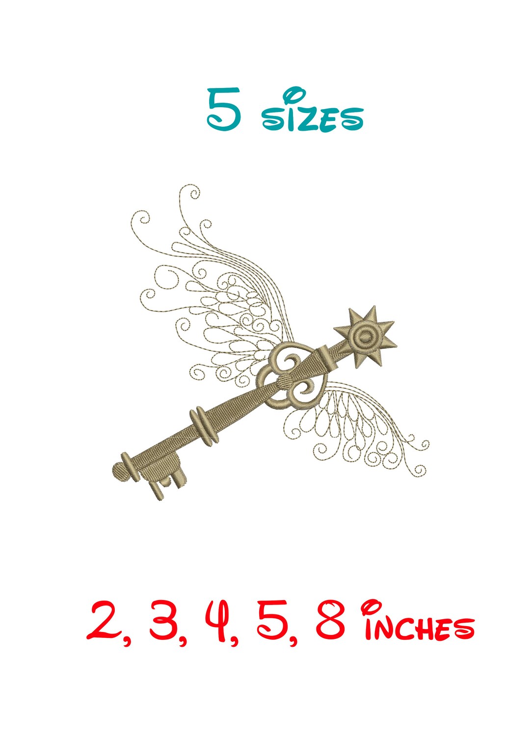 Flying Key Embroidery Design Files - Etsy