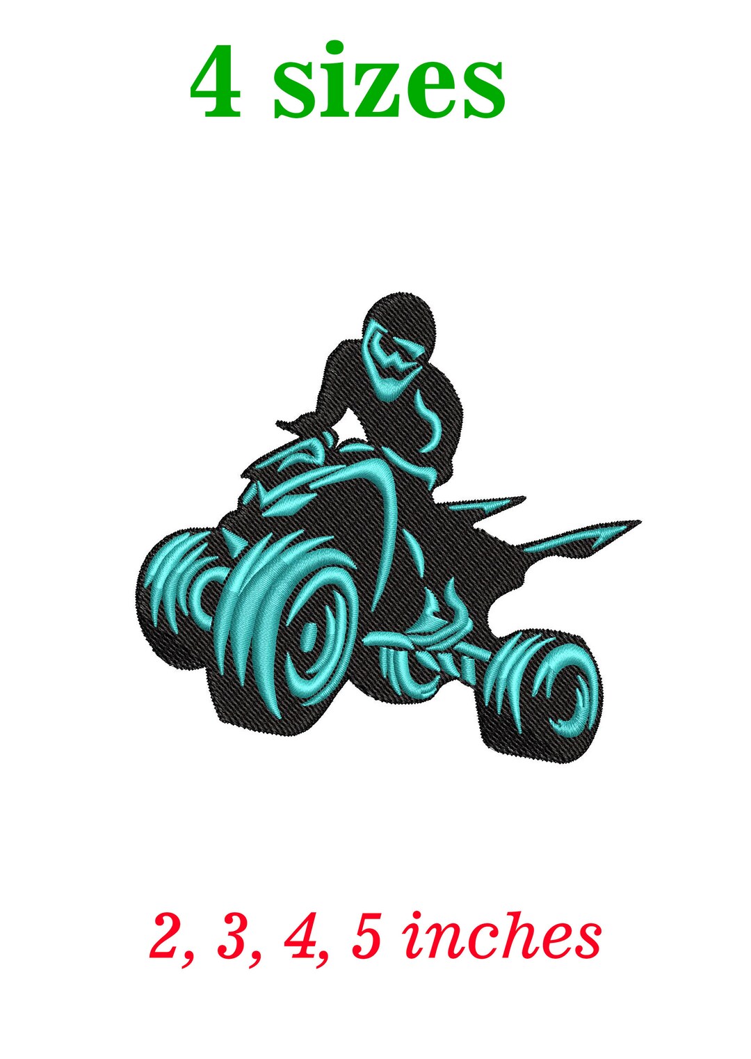 ATV, Quad Bike, Machine Embroidery Design. INSTANT DOWNLOAD Files. - Etsy