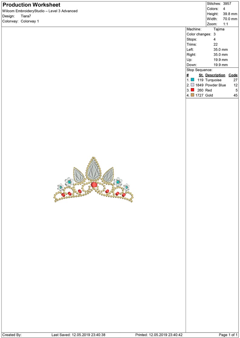 Tiara Embroidery Design Files - Etsy