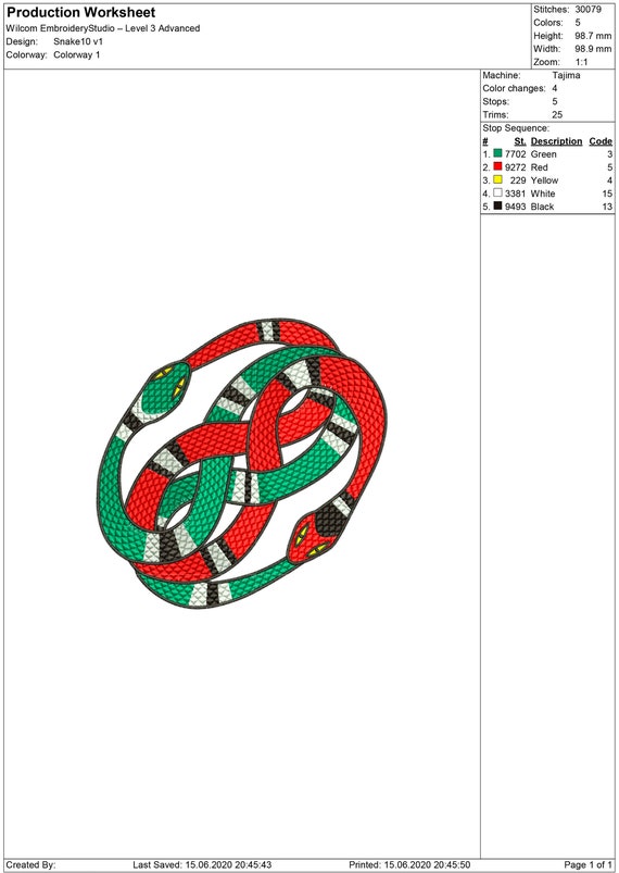 Snake Embroidery Design Files - Etsy