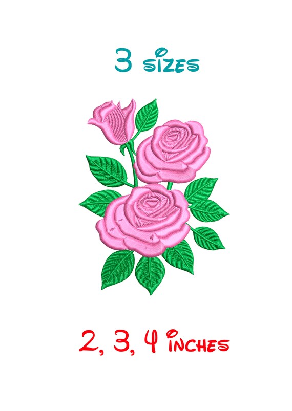 Rose Flower Blooming Rose Embroidery Design Files - Etsy