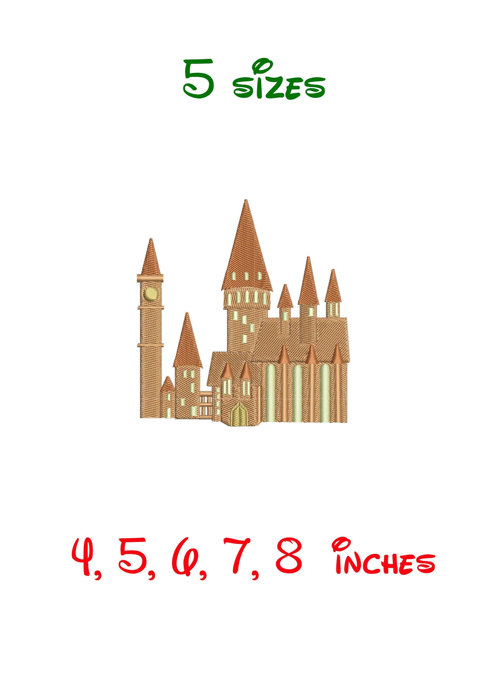 Castle Embroidery Design Files - Etsy
