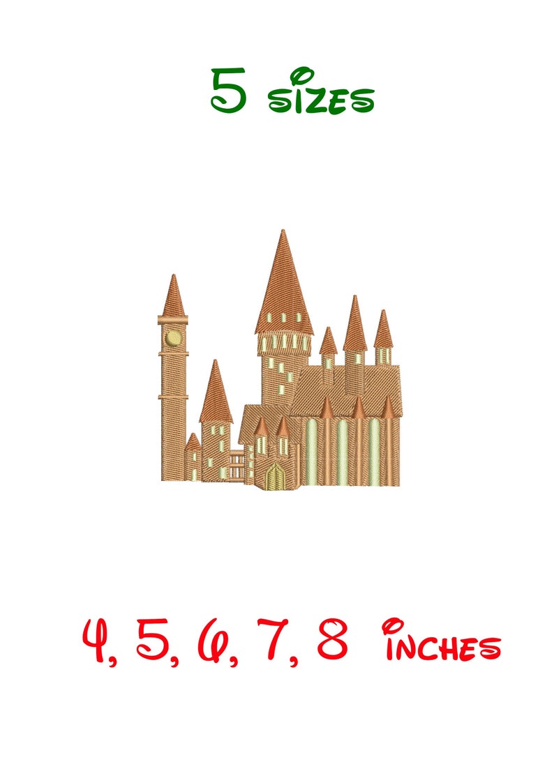 Castle Embroidery Design Files - Etsy