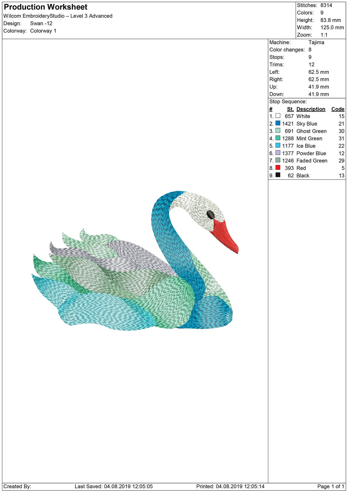 Swan Embroidery Design Files | Etsy