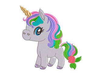 Unicorn Embroidery Design Machine Embroidery Unicorn Face Flowers 1 ...