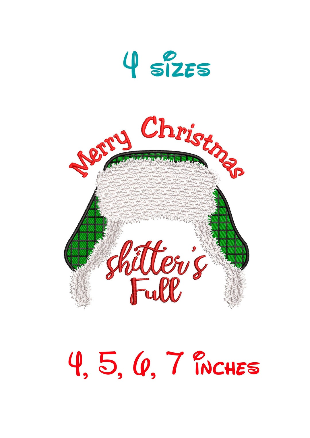 Embroidery Design Files. Merry Christmas. Shitter's Full. 3 Separate Designs in Different Sizes ...