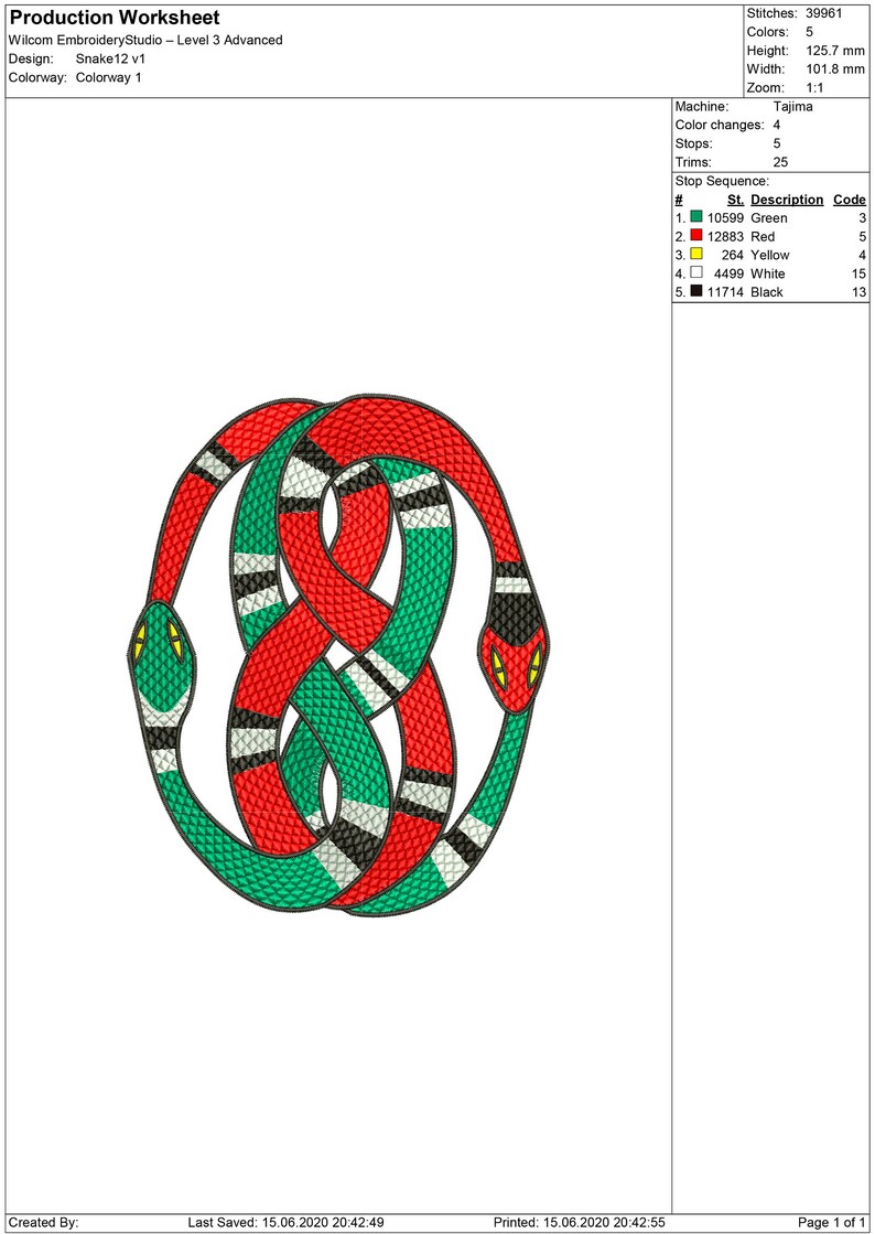 Snake Embroidery Design Files - Etsy