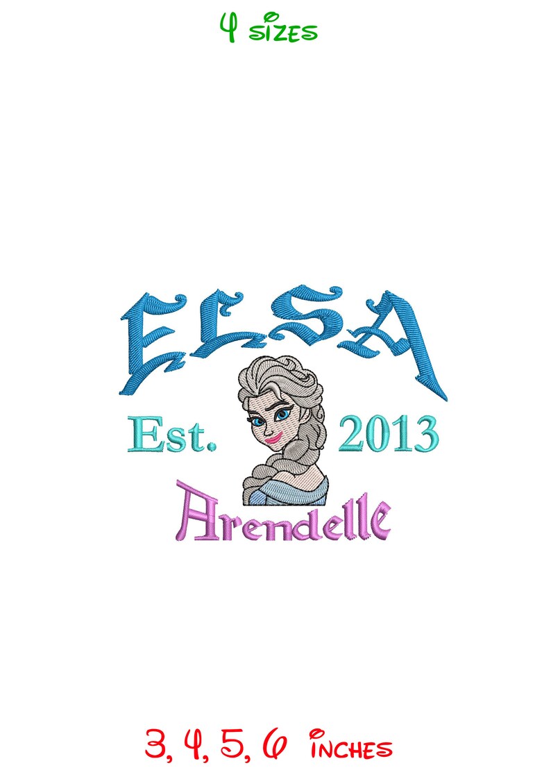 Machine Embroidery Design File. Abstract Princess Elsa Logo. Frozen ...