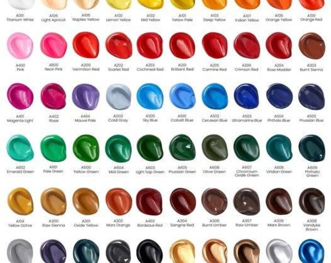 Arteza 120 Color Chart Colored Pencil Chart Arteza Professional ...