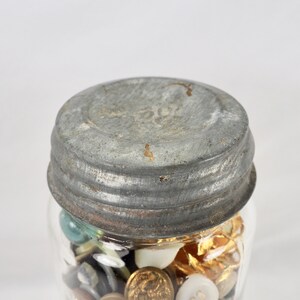 Junk Jar in Tall Jar With Zinc Ball Jar Lid Vintage Smalls for ...