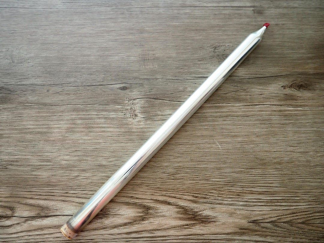 Vtg Mercury Glass Christmas Taper Candle 14” – Silver With Red Tip ...