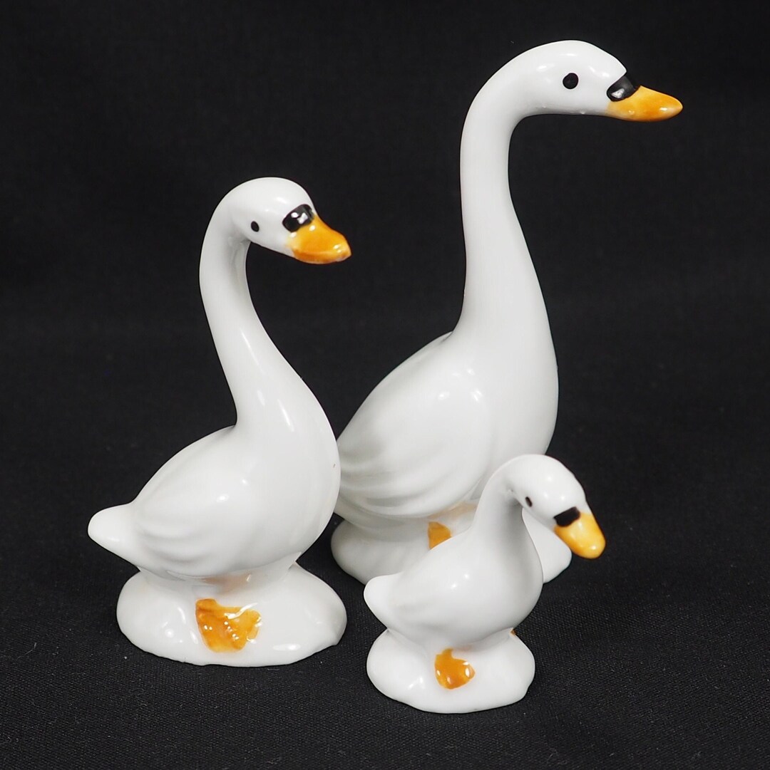 Miniature Swans Bone China set of 3 Letter Box Decor - Etsy
