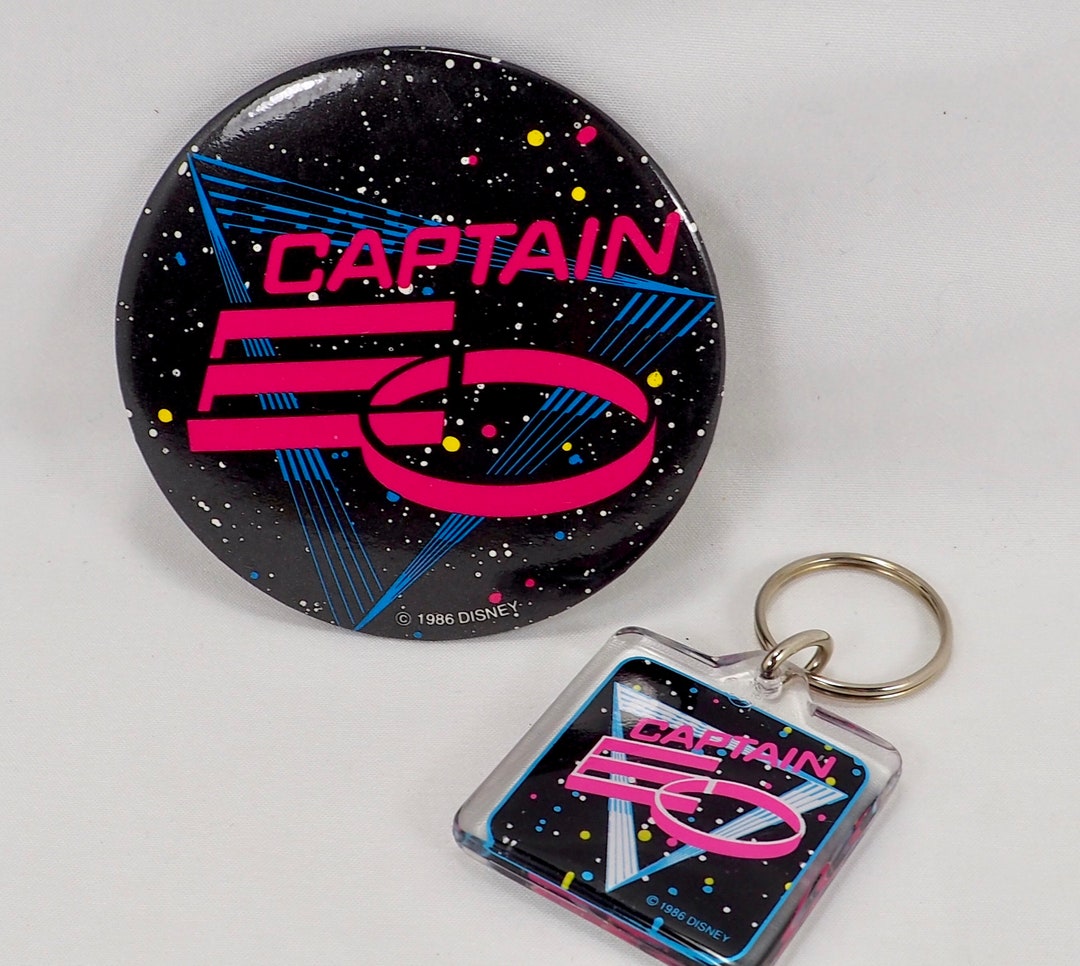 Vintage 1986 Disney Captain EO Button and Keychain Set - Michael ...