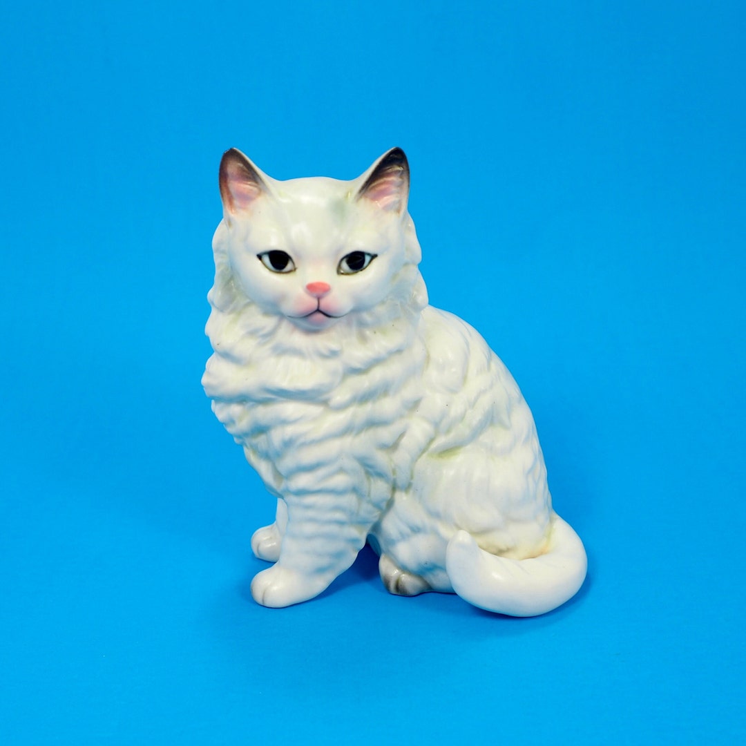 Lefton White Persian Cat Figurine A870 - Etsy