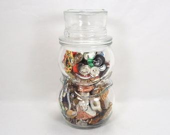 Junk Jar in Tall Jar With Zinc Ball Jar Lid Vintage Smalls for ...