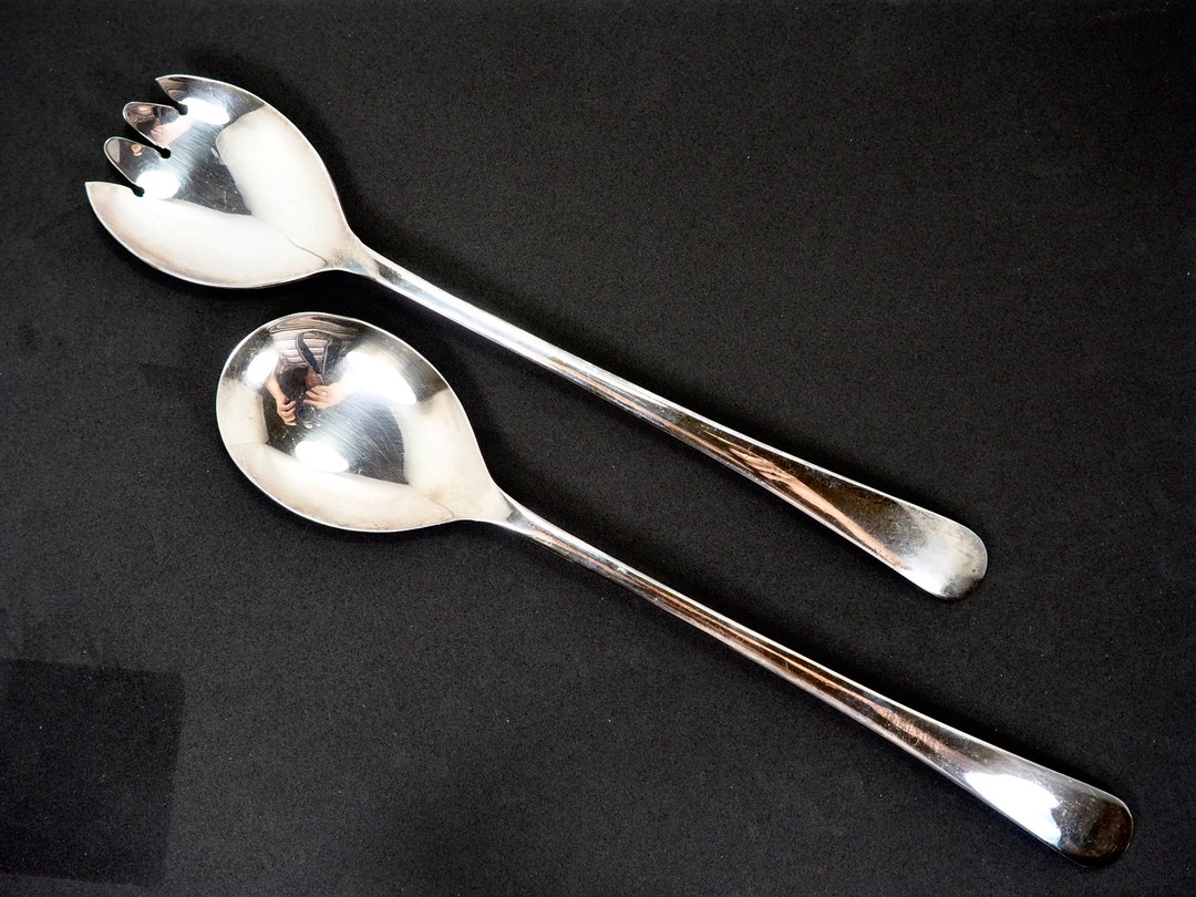 Vintage Sheffield England Serving Set 9” Silverplate Spoon and Fork ...