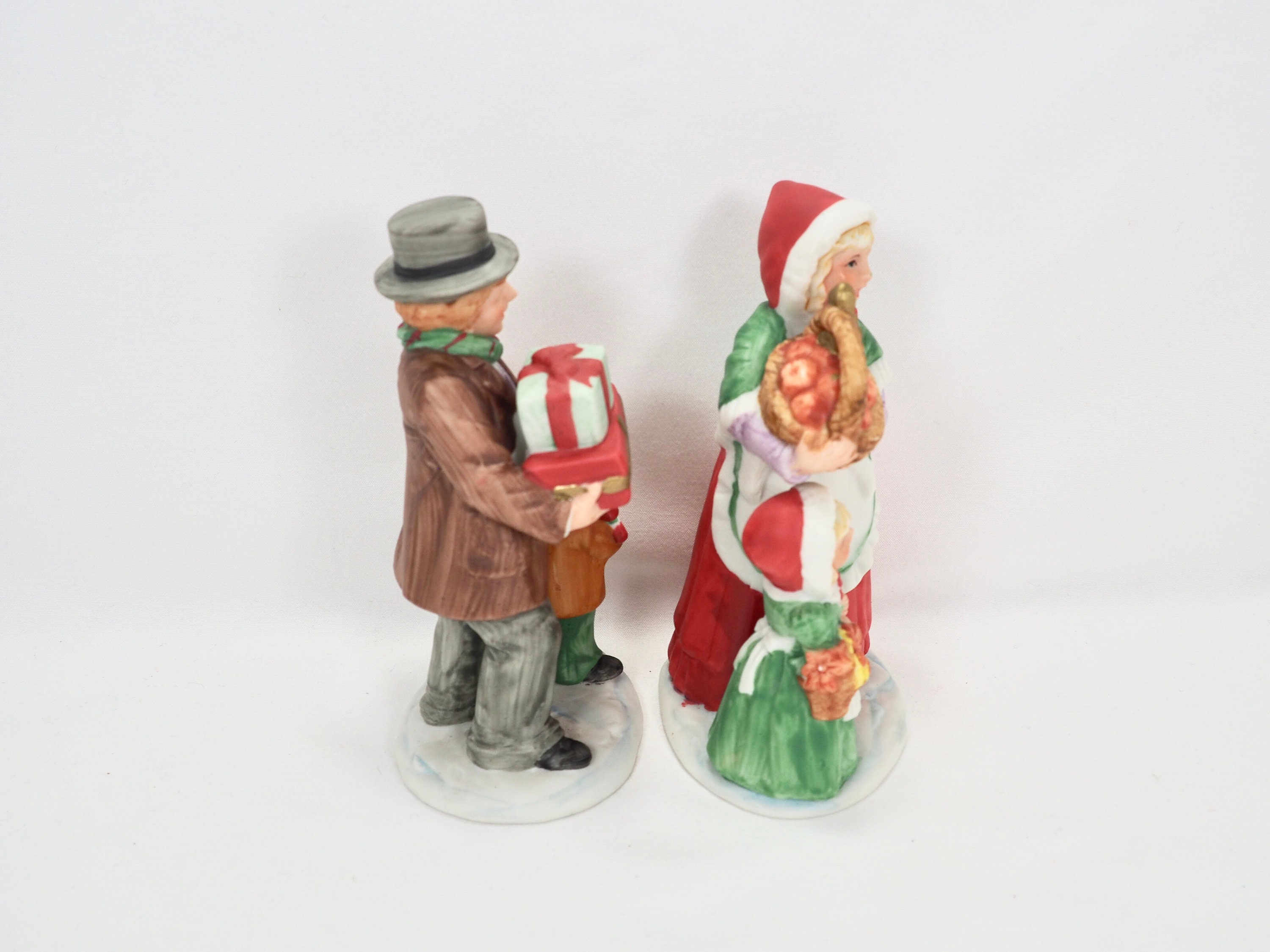 Homco Figurines Family Christmas Figurines 5554 set of 2 - Etsy