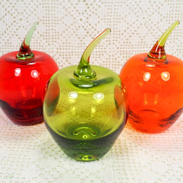 Vintage Glass Apples - Etsy