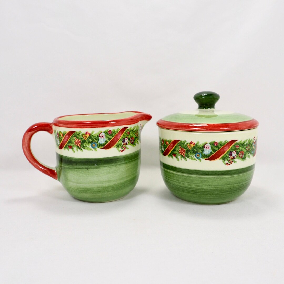 Christopher Radko Christmas Dishes Christopher’s Tree Creamer and Sugar ...