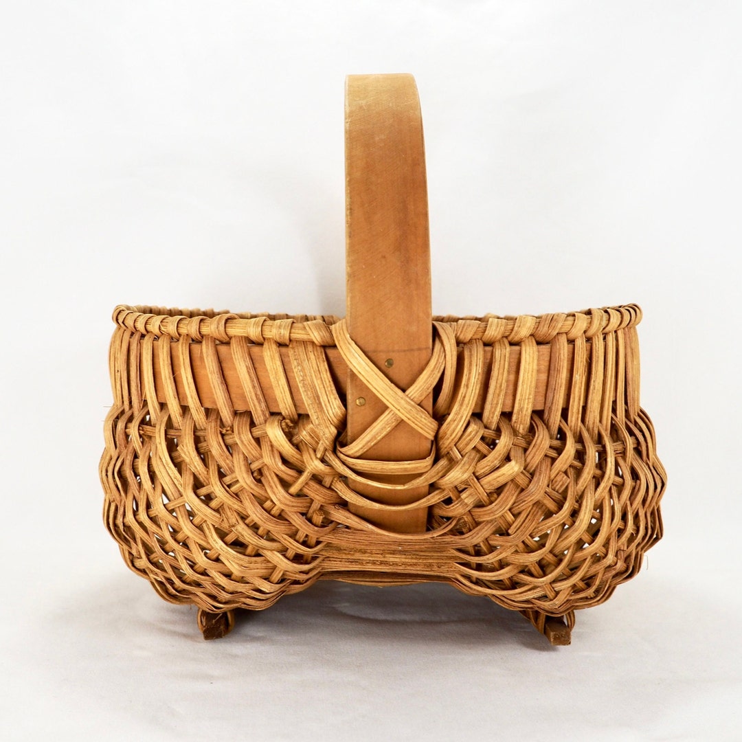 Vintage Buttocks Basket Woven Egg Carrier Farmhouse Garden Basket - Etsy