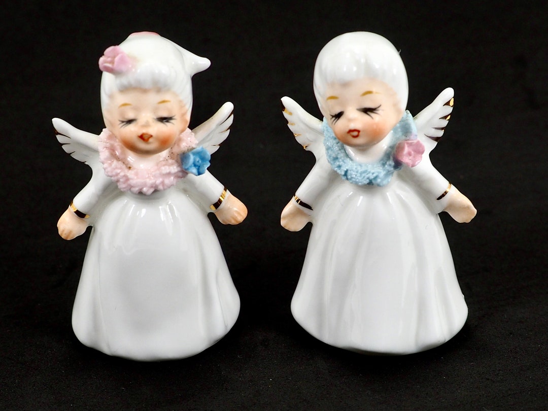 Napcoware Spaghetti Kissing Angels Bone China Miniatures set of 2 - Etsy