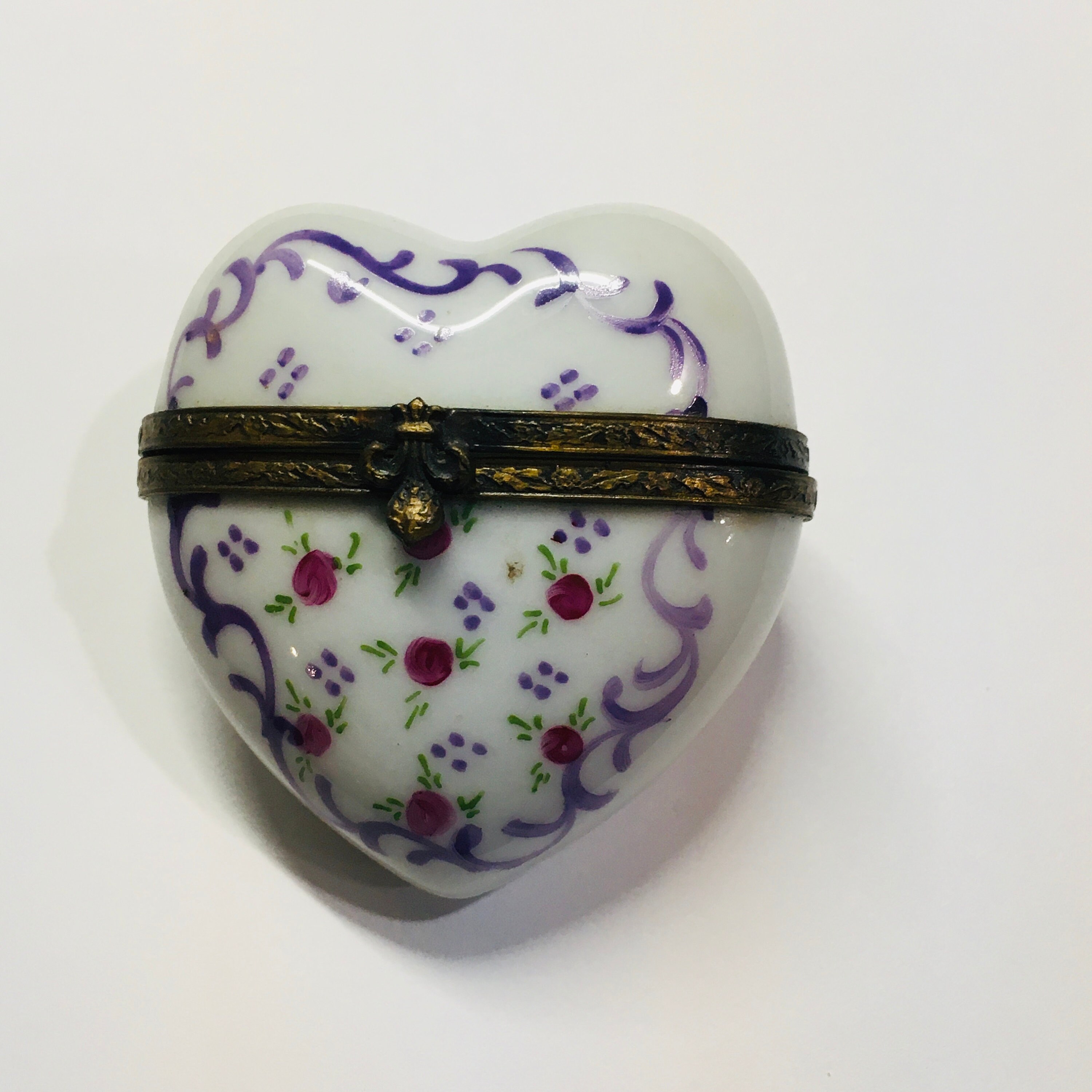 Vintage Hand Painted Limoges French Porcelain Heart Shaped Box - Etsy