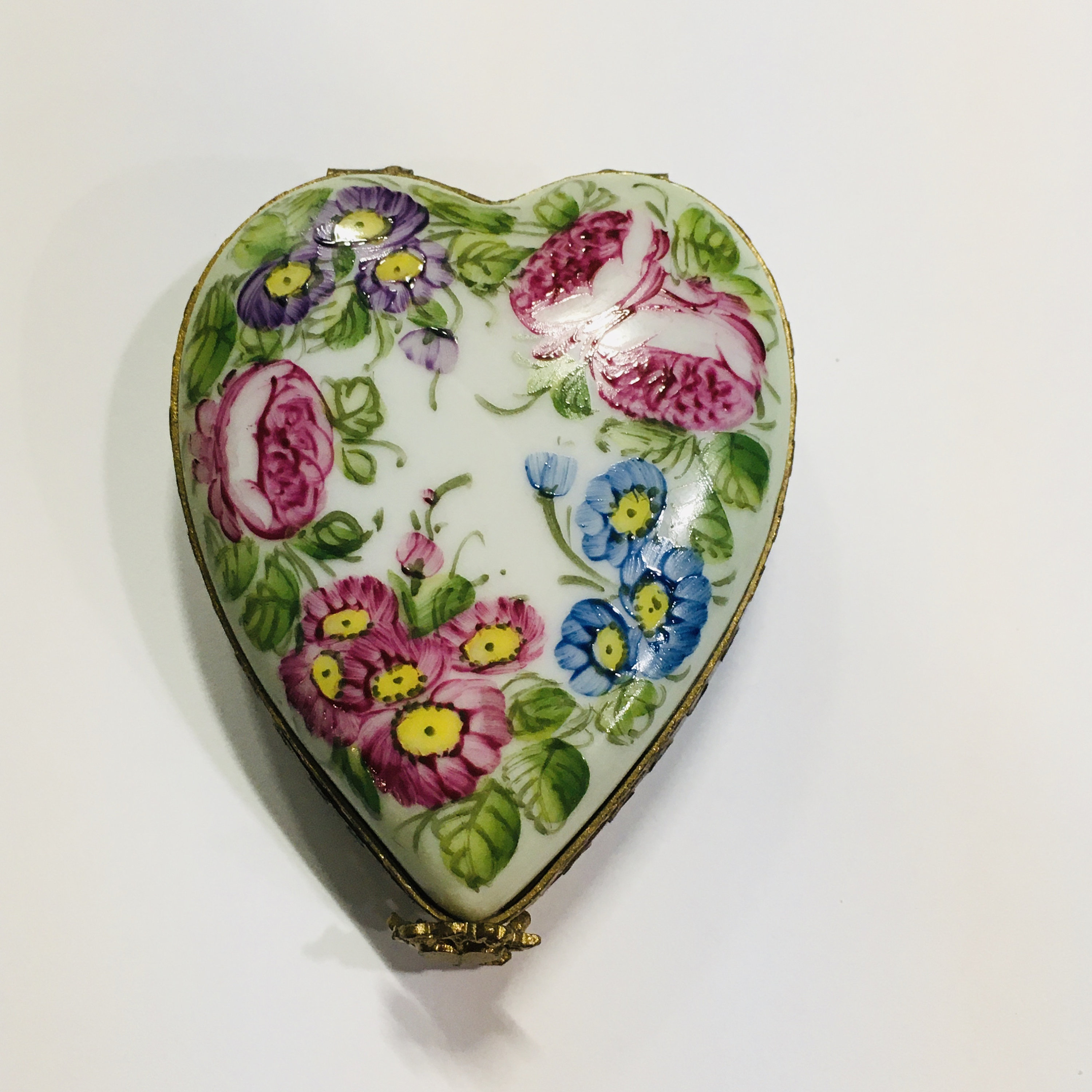 Vintage Hand Painted Limoges French Porcelain Heart Shaped Box - Etsy