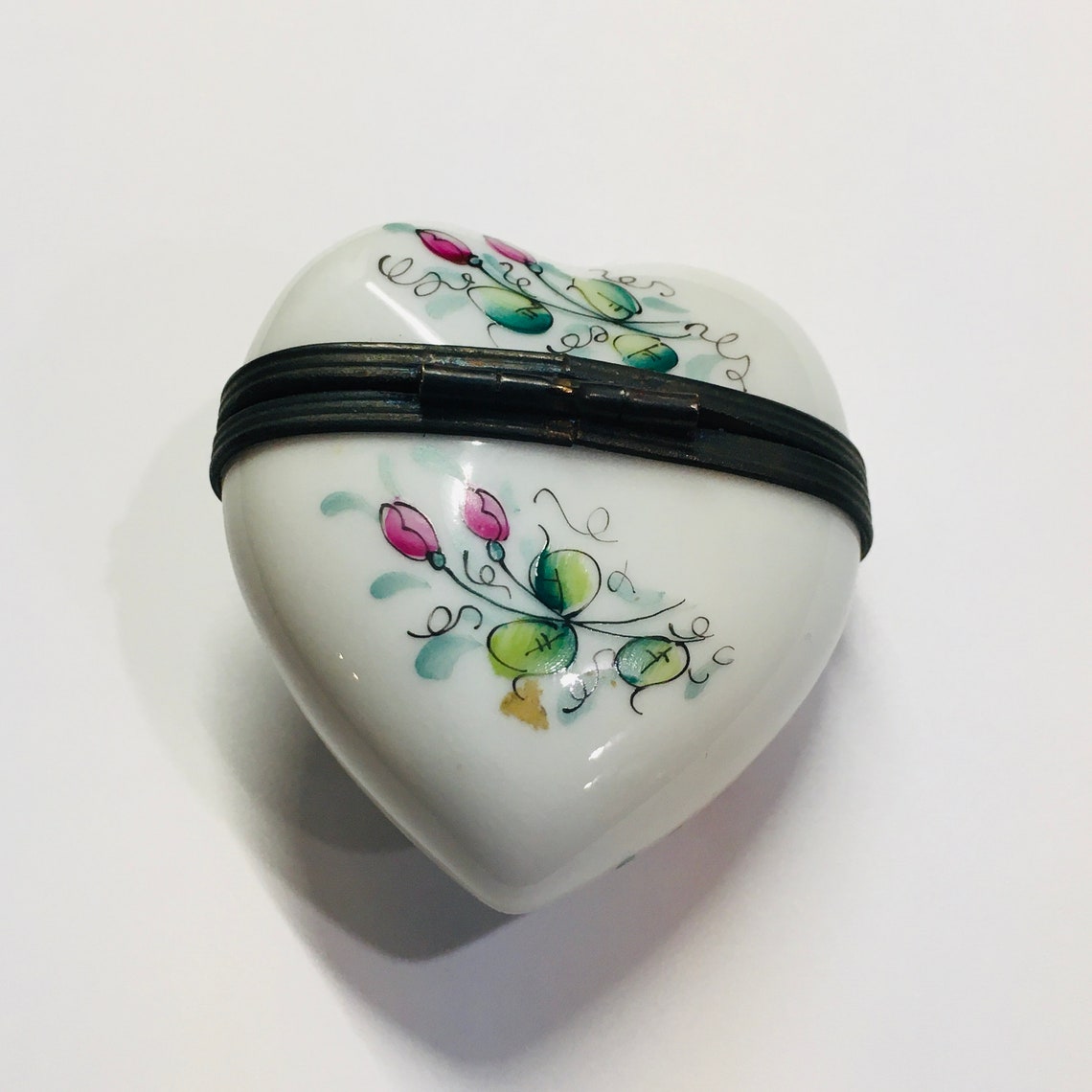 Vintage Hand Painted Limoges French Porcelain Heart Shaped Box - Etsy