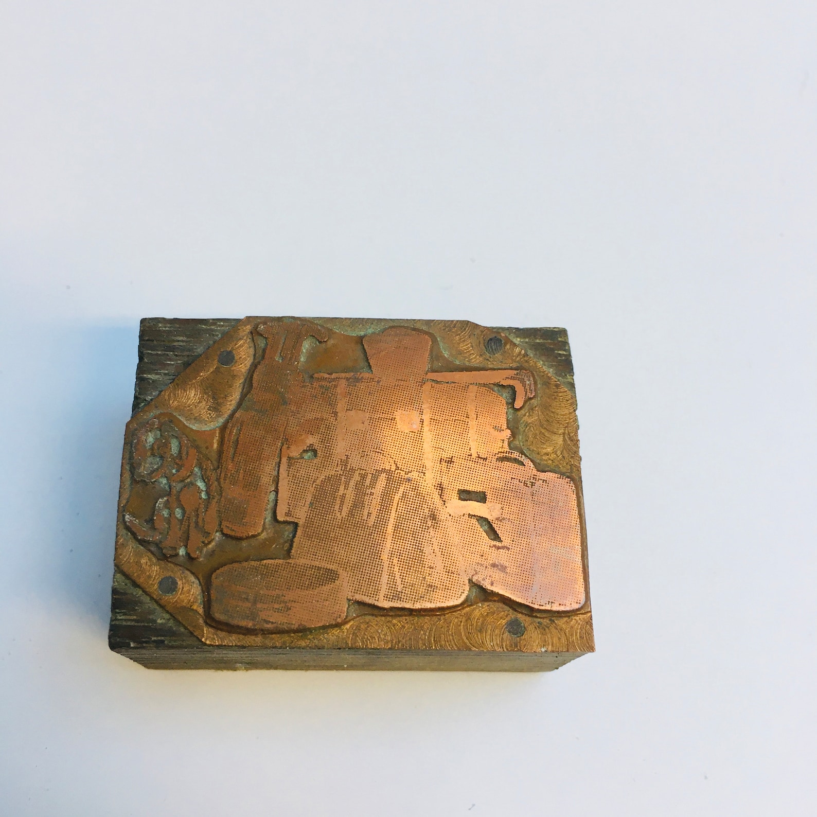 Set of 4 Vintage Art Deco Copper Printer Plates Antique Printing Blocks ...
