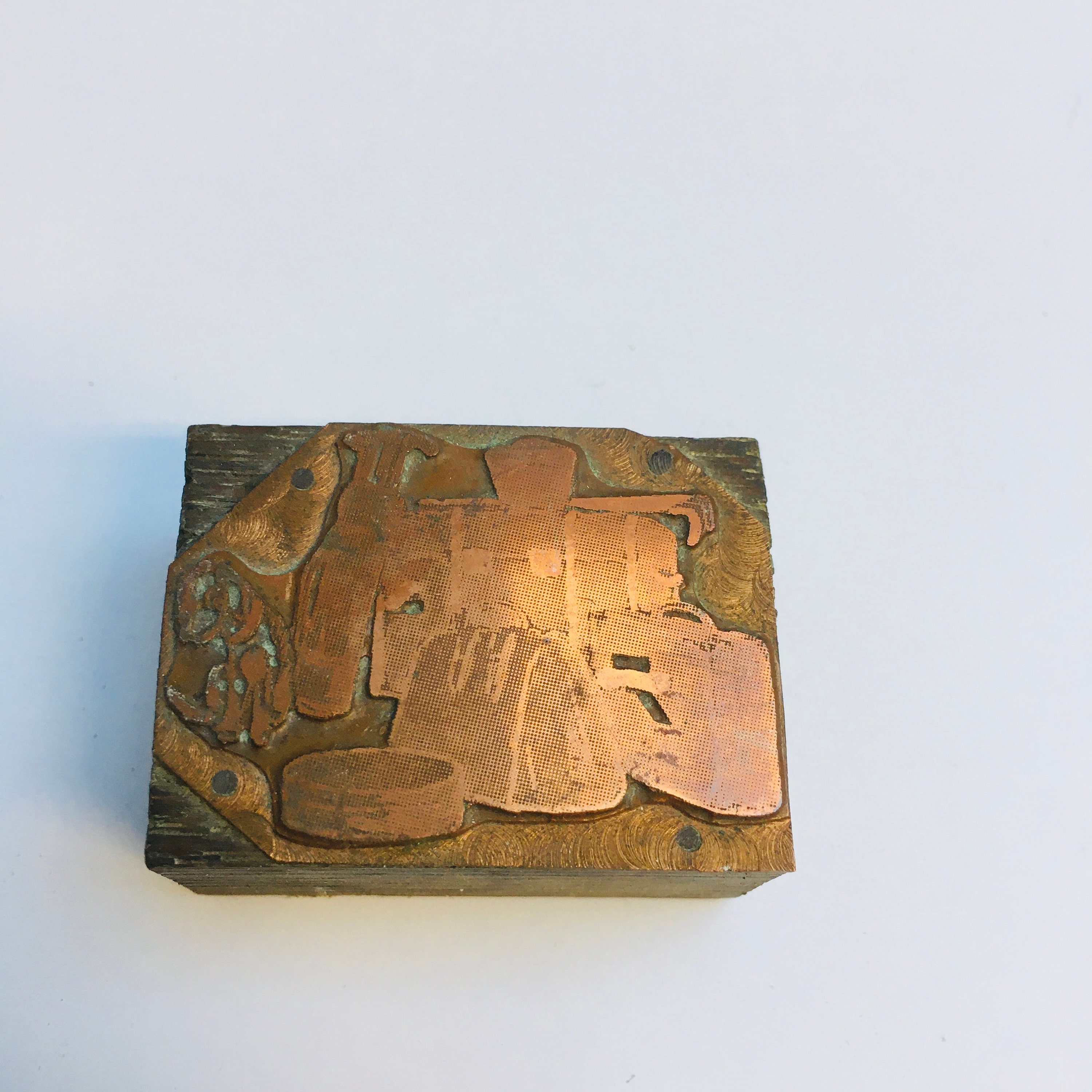 Set of 4 Vintage Art Deco Copper Printer Plates Antique Printing Blocks ...