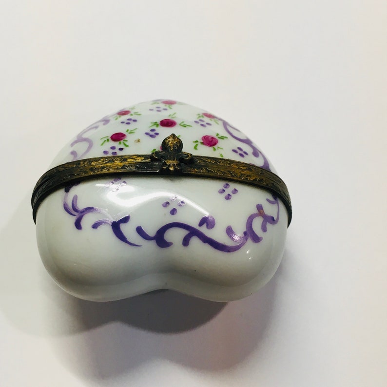 Vintage Hand Painted Limoges French Porcelain Heart Shaped Box - Etsy