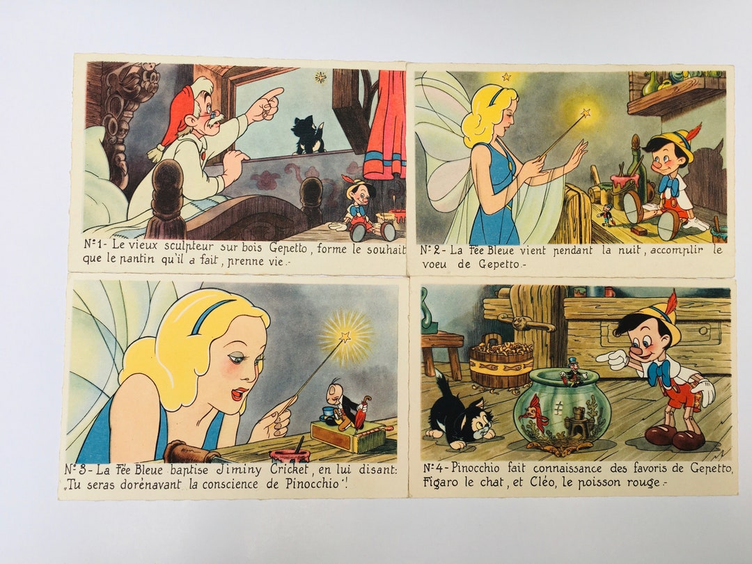 Vintage Walt Disney Pinocchio Postcard Set of 24 Cards 1940's - Etsy