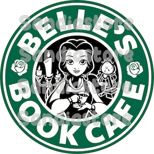 Belles Book Cafe Starbucks Style SVG Princess Belle EPS | Etsy