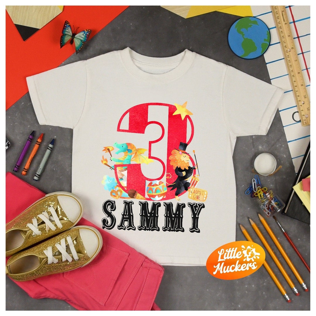 Circus Birthday T-shirt - Third Birthday - 3rd Birthday T- Shirt - 3rd Birthday Top Circus Theme ...