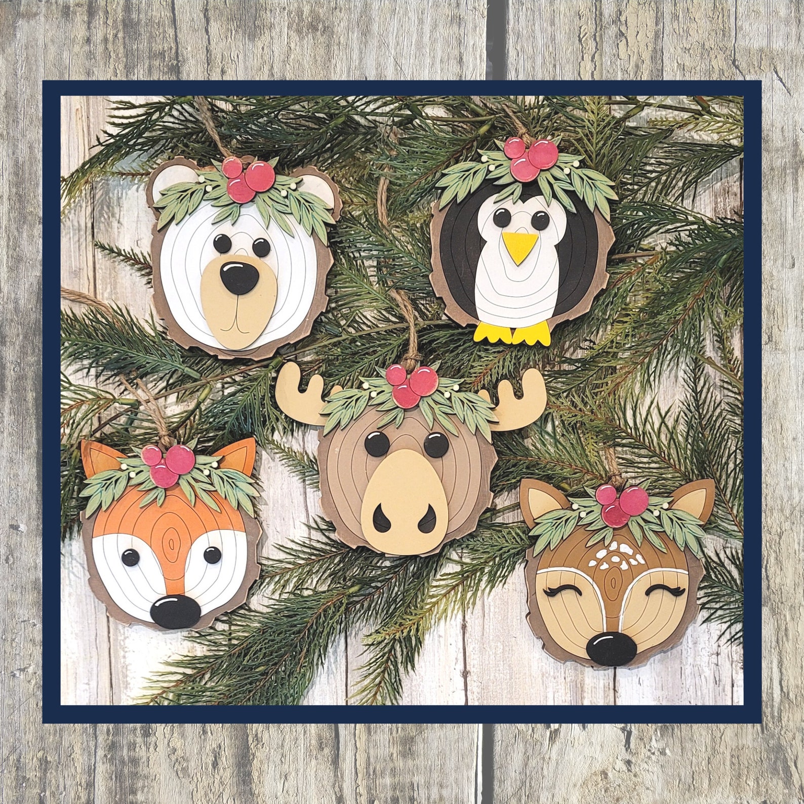 DIY Handcrafted Wood Slice Animal Ornaments Christmas and - Etsy